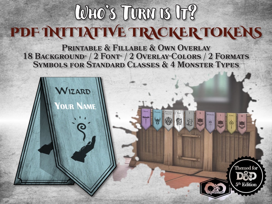 Dnd Initiative Tacker PDF Fillable Token for All Classes Customizable ...