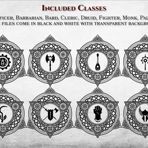 Dnd Class Emblems SVG PNG Every Class Icon Incl Artificer Celtic Viking ...