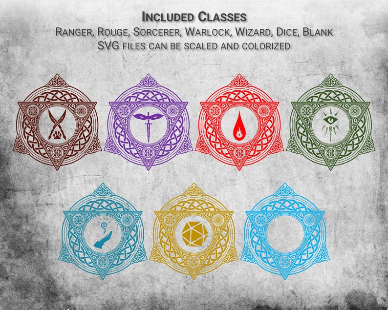 Dnd Class Emblems SVG PNG Every Class Icon Incl Artificer - Etsy