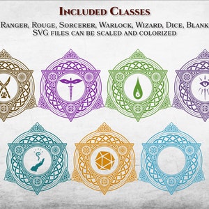Dnd Class Emblems SVG PNG Every Class Icon Incl Artificer Celtic Viking ...