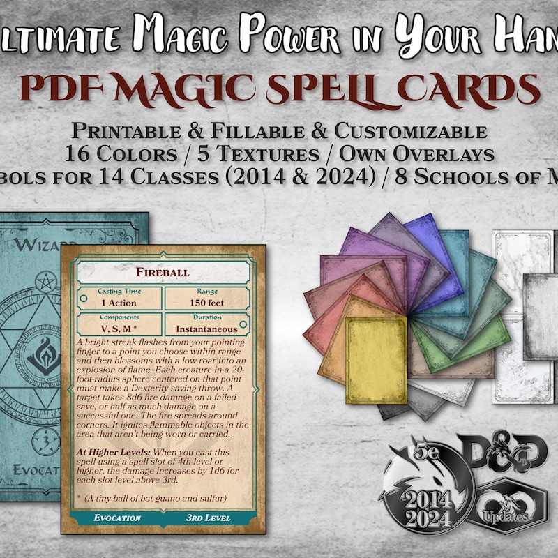2024 Dnd Spell Cards - Etsy