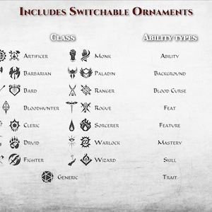 Dnd Ability Cards PDF Fillable for Every Class Customizable Printable ...