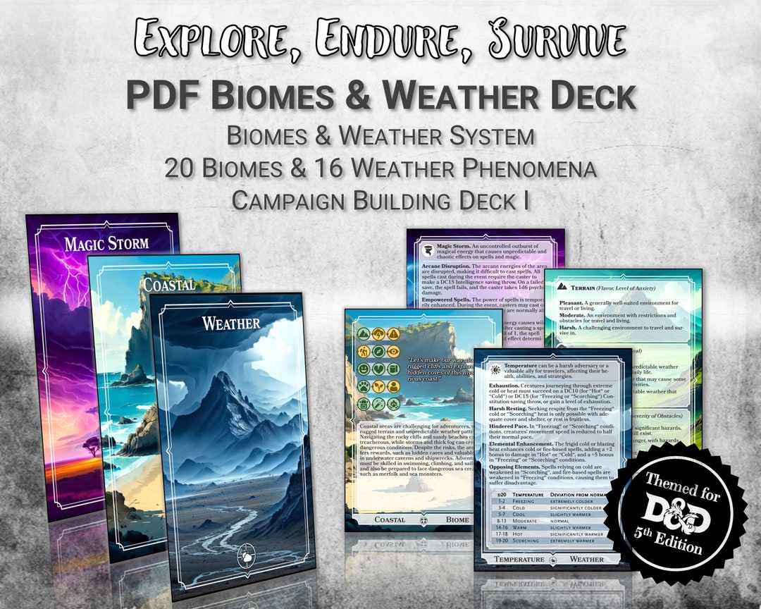 Buy Dnd Weather Cards Biome Cards Climate Cards PDF Weather Online in ...