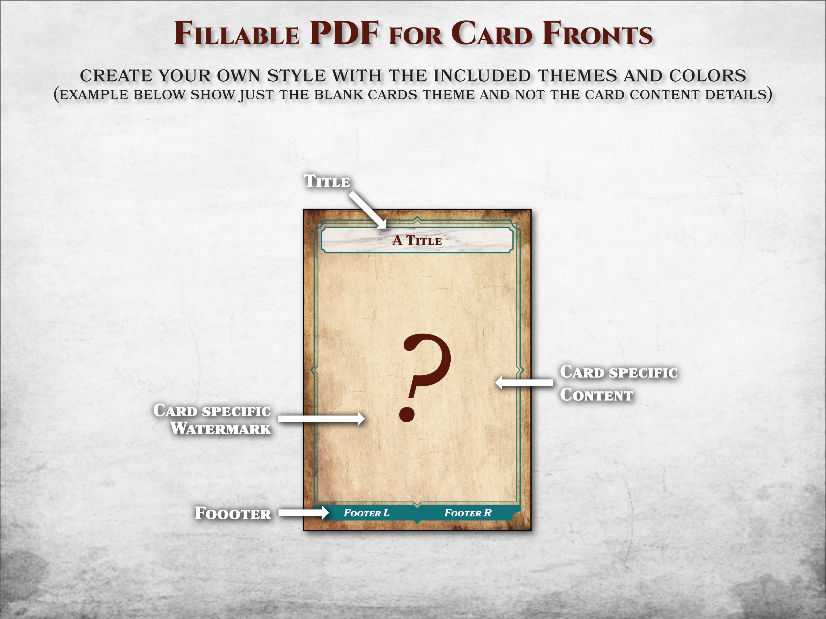 Dnd Roleplay Card Bundle PDF Fillable Cards of Your Choice Customizable ...