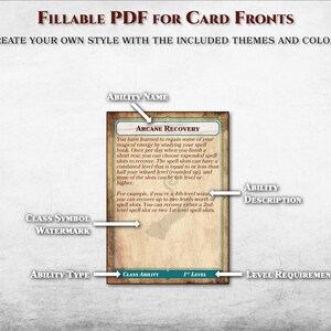 Dnd Ability Cards PDF Fillable for Every Class Customizable Printable ...