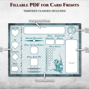 Dnd Class Ability Tracker PDF Fillable Combat Tracker for Every Class Printable Accessory ...