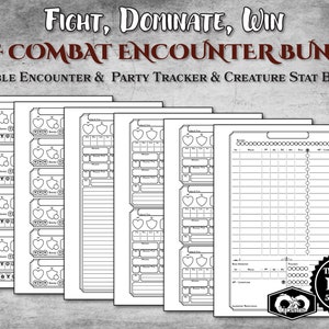 Dnd Encounter Bundle PDF Fillable Initiative Tracker Combat Monster ...
