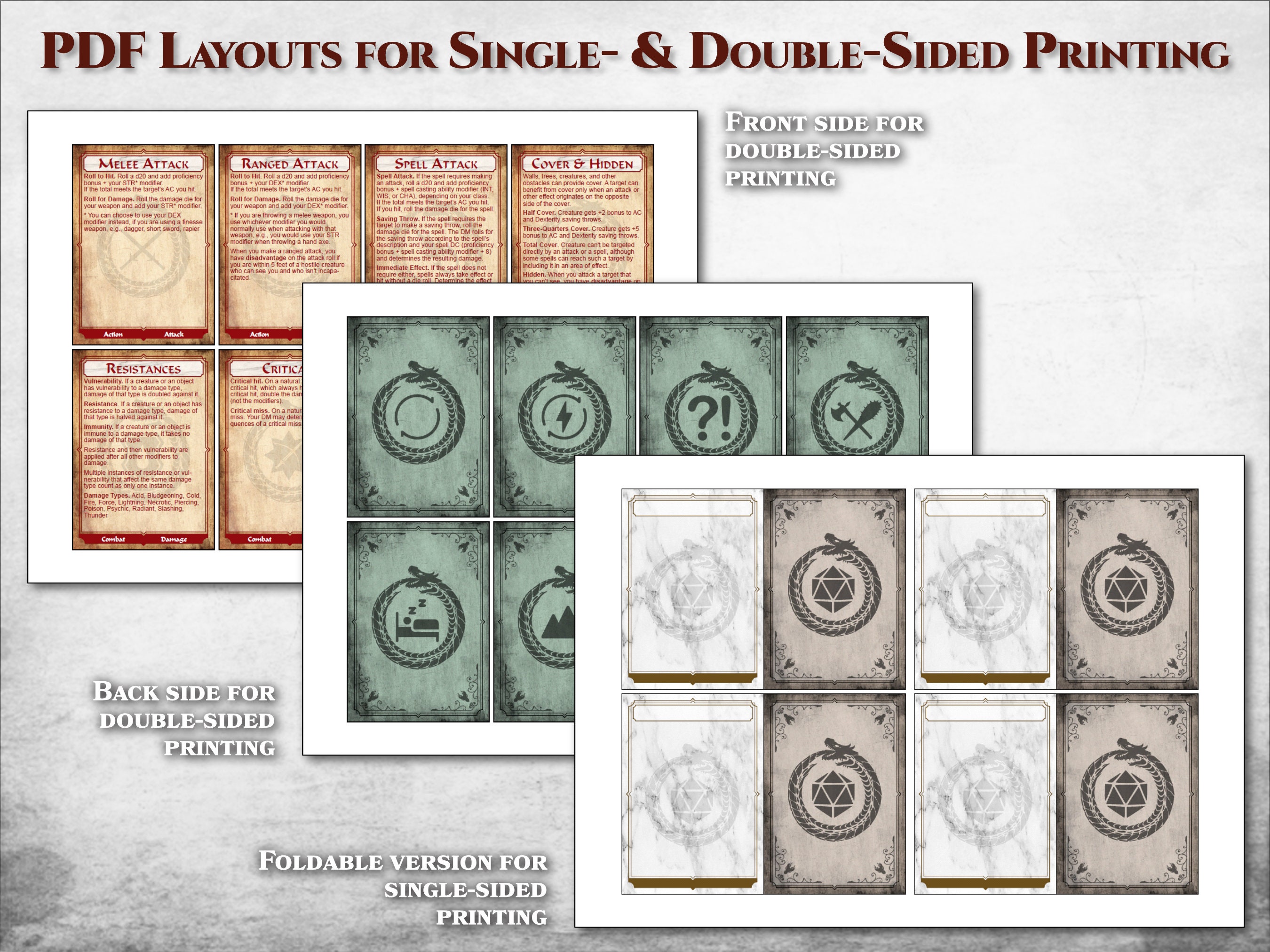 DnD Player Cheat Cards PDF Fillable New Player Turn Guide - Etsy.de