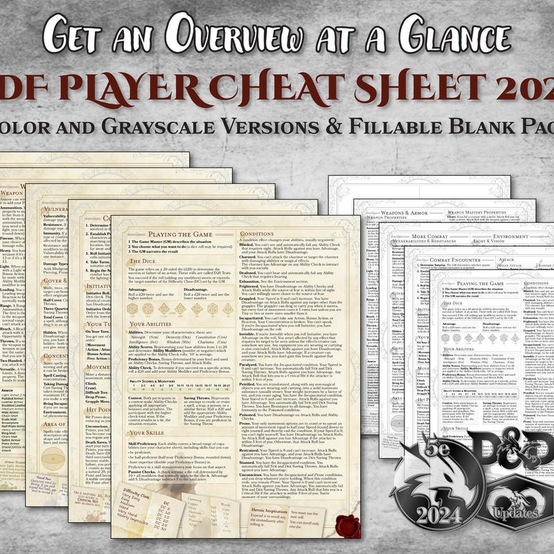 Dnd Spell Cheat Sheets - Etsy