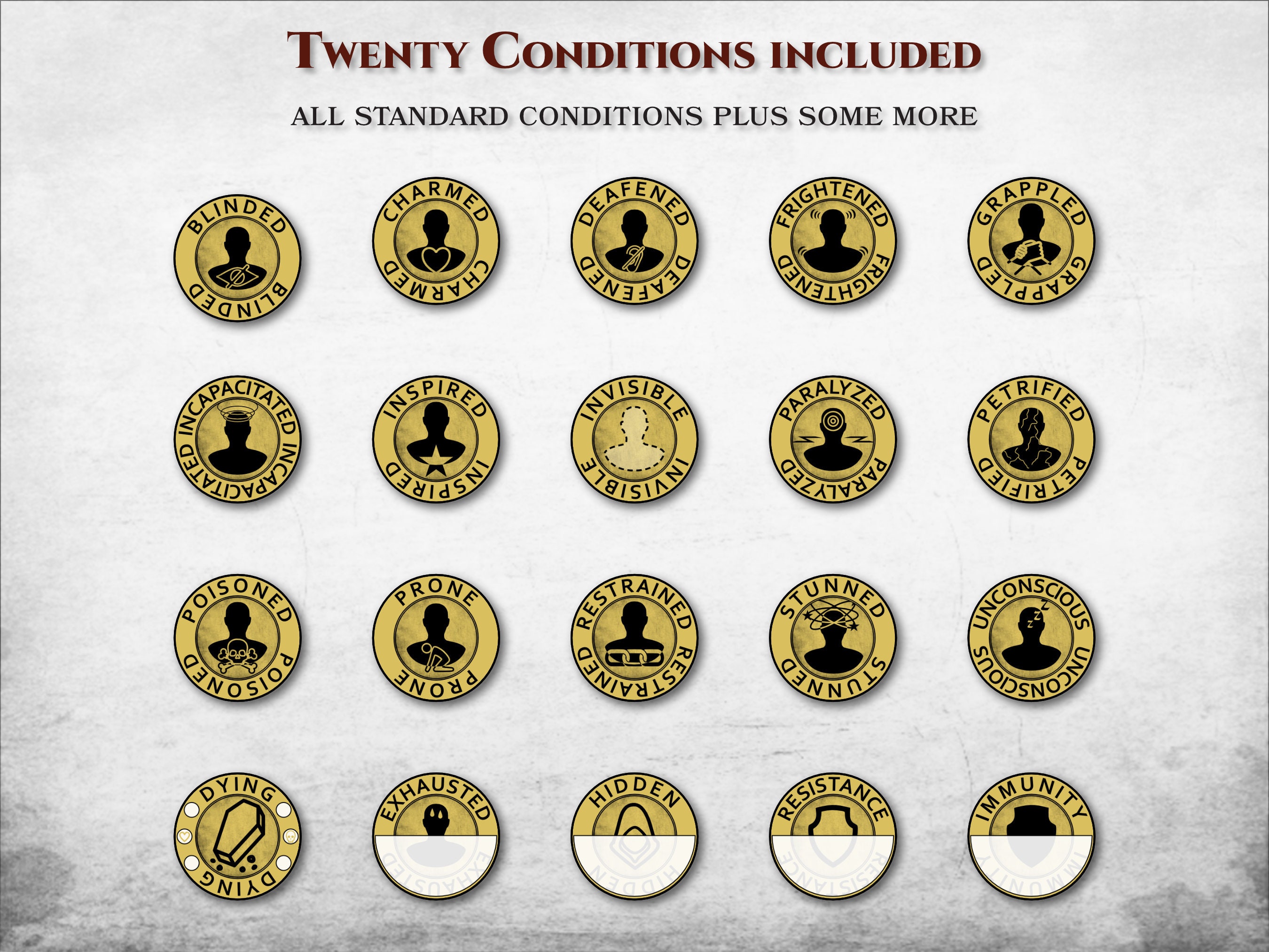 Dnd Condition Tokens PDF Player Standard Conditions - Etsy