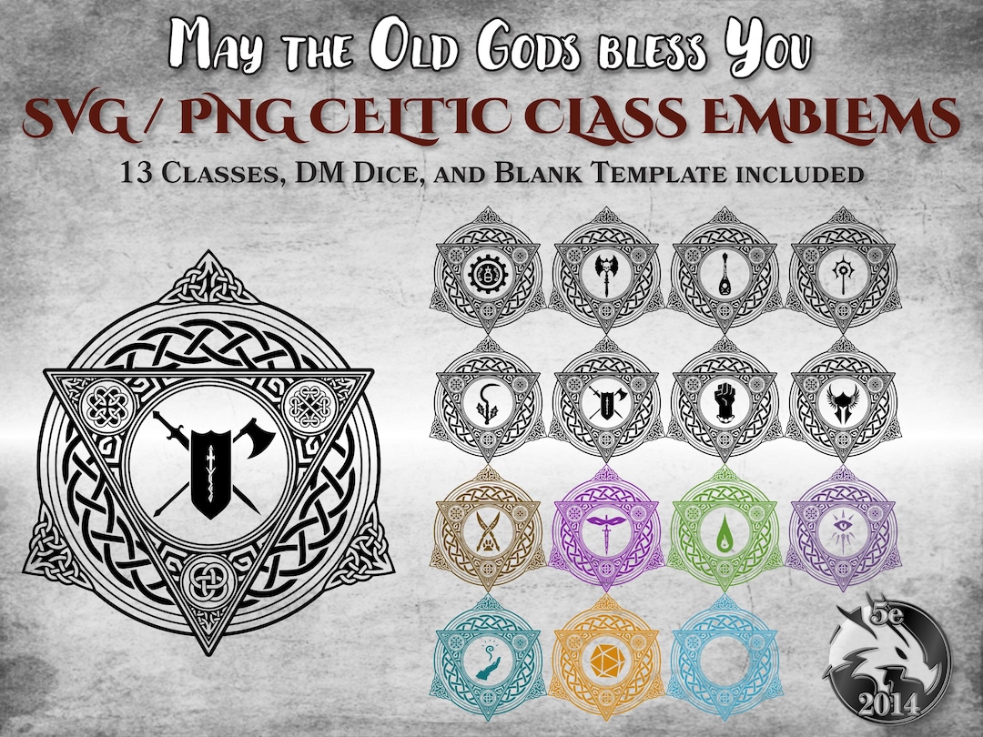 Dnd Class Emblems SVG PNG Every Class Icon Incl Artificer Celtic Viking ...