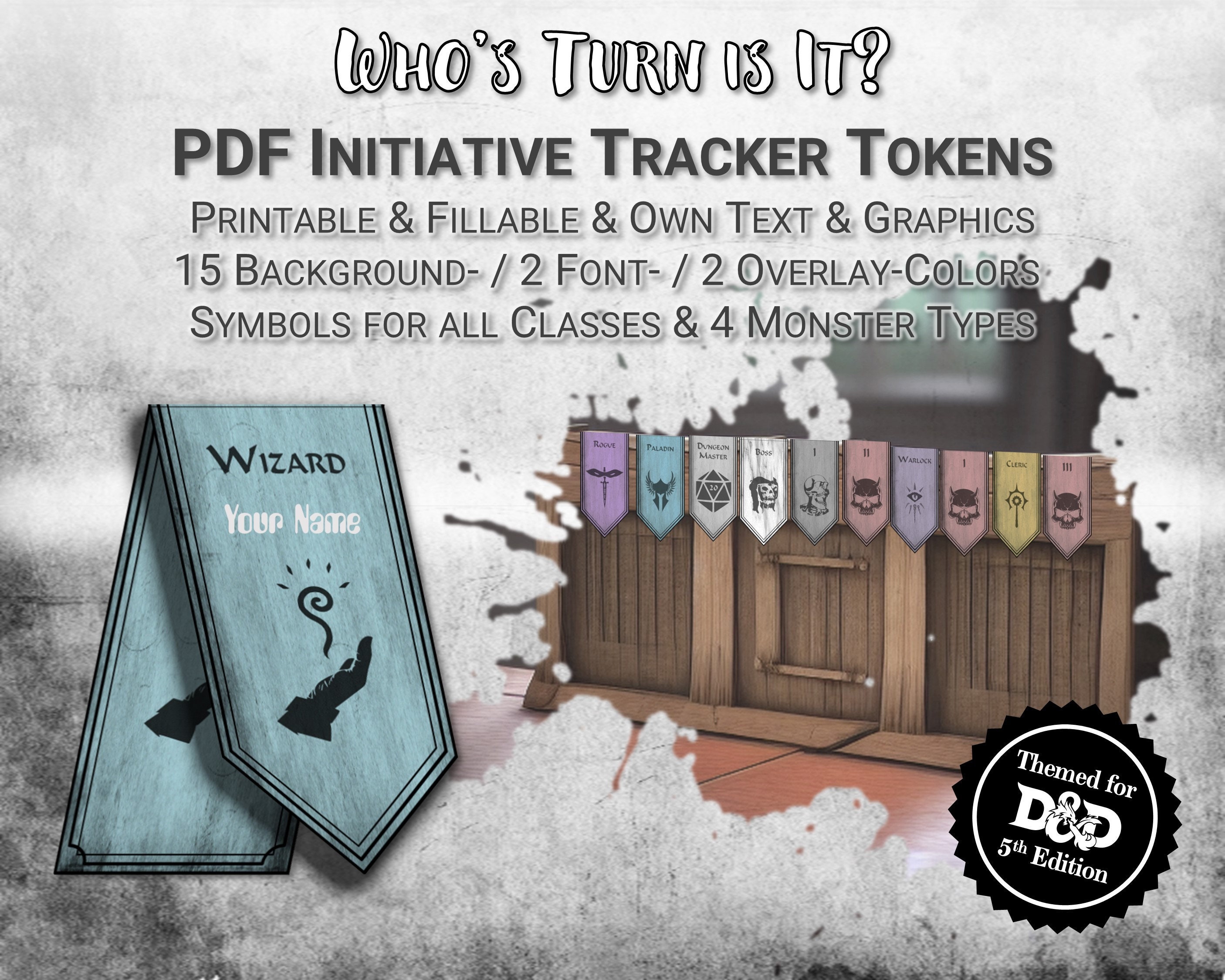 Dnd Initiative Tacker PDF Fillable Token for All Classes - Etsy