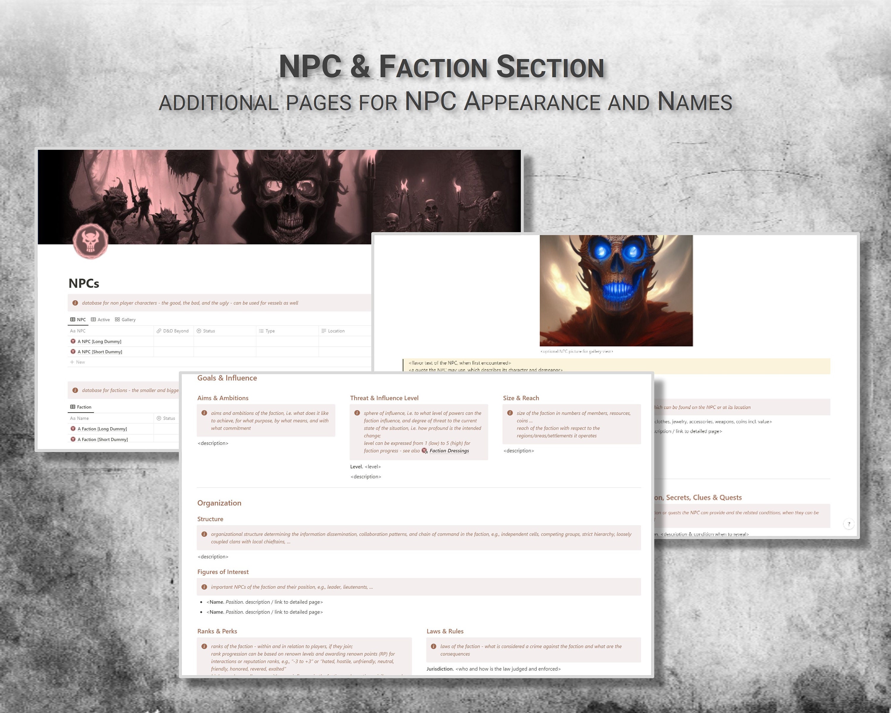 Dnd Campaign Planner RPG Notion Template Organizer DM Binder - Etsy ...