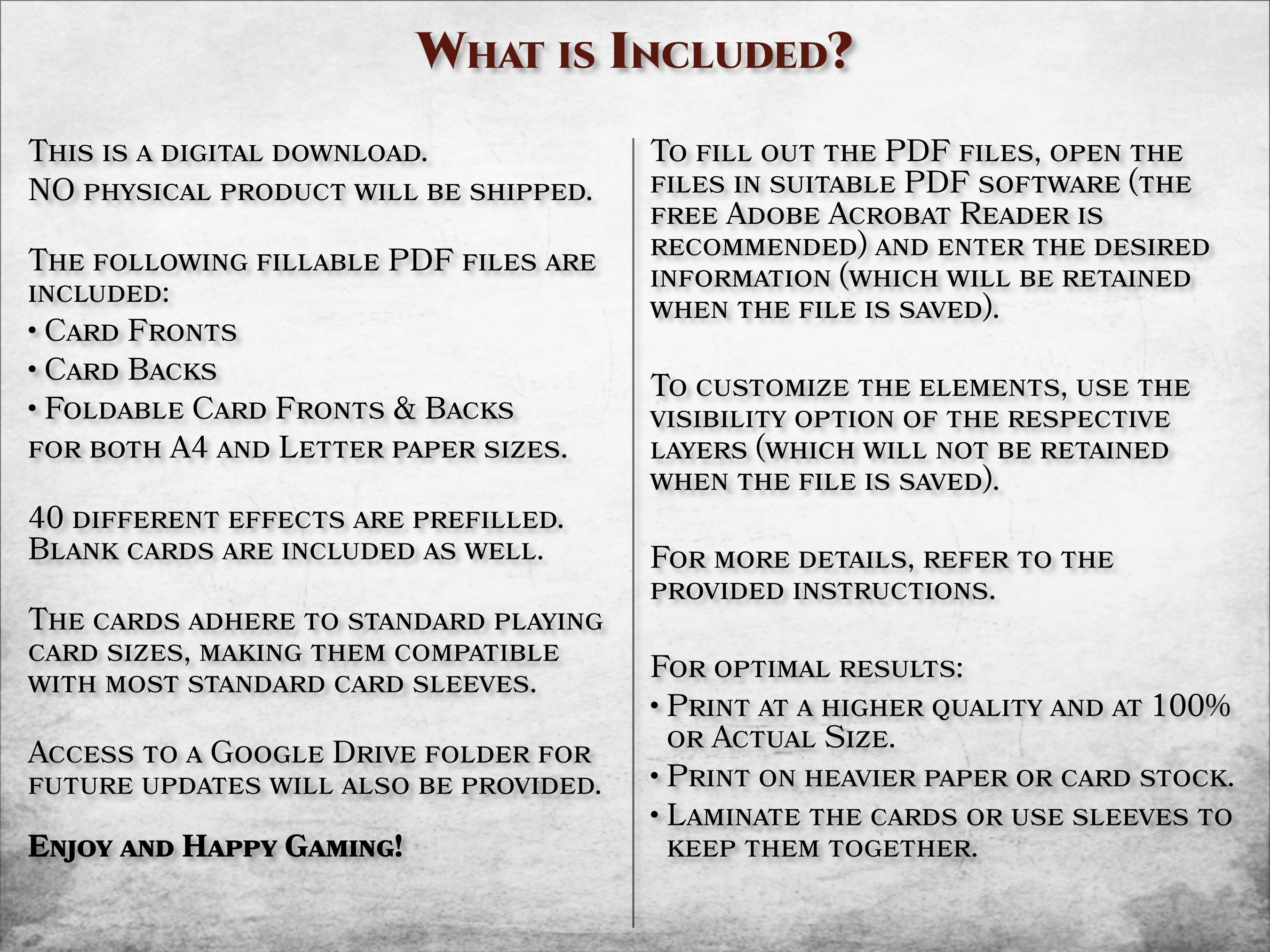 Dnd Exploration Inspiration Cards PDF Fillable 40 Effects Customizable ...