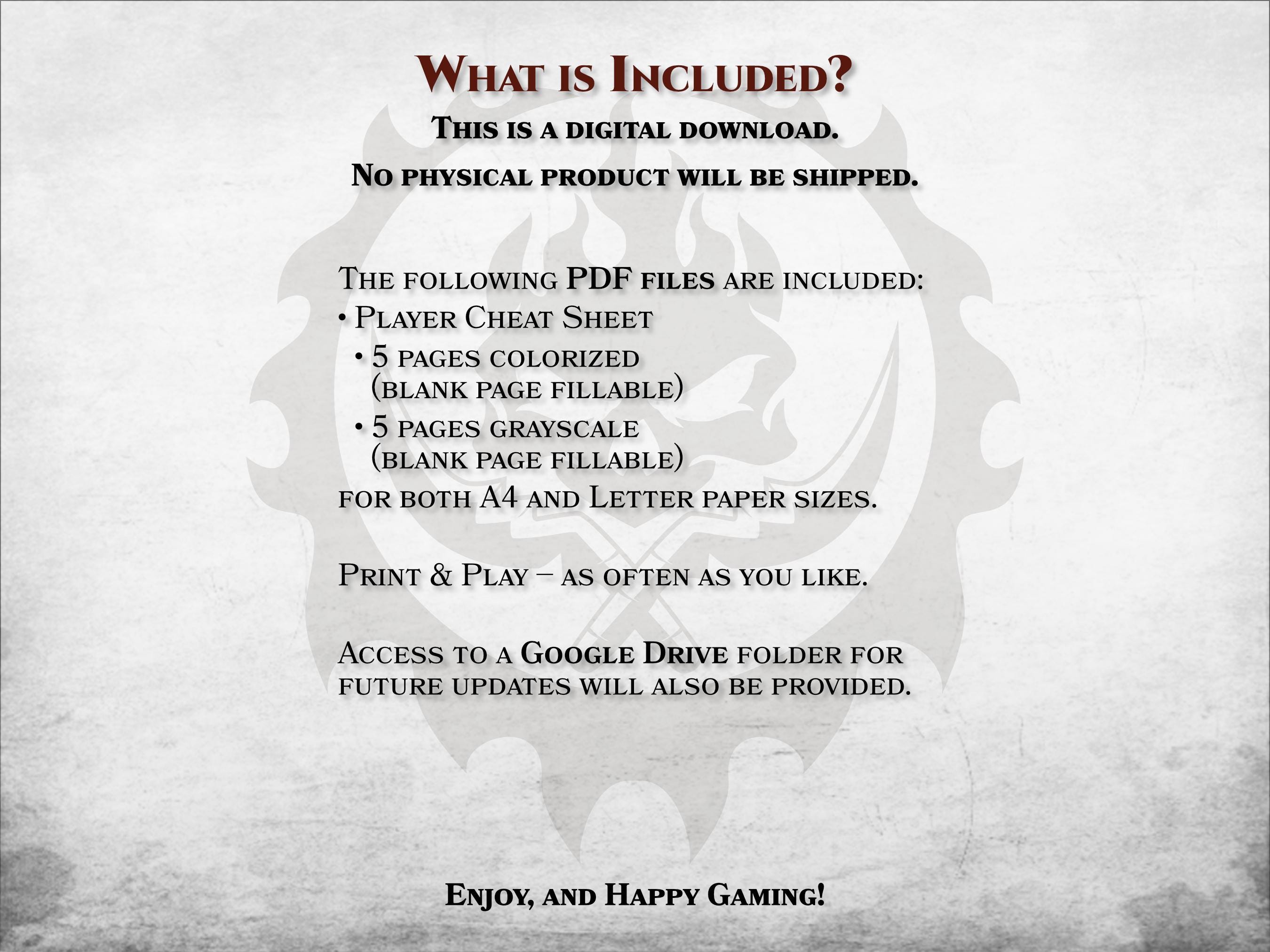 Dnd 2024 Player Cheat Sheet PDF Turn Guide New Player Guide Quick ...