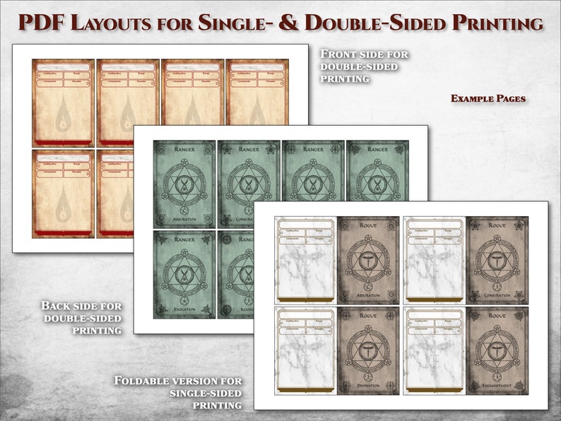 Dnd Roleplay Card Bundle PDF Fillable Cards of Your Choice Customizable ...