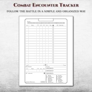 Dnd Encounter Bundle PDF Fillable Initiative Tracker Combat Monster ...
