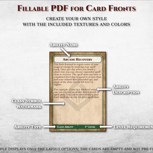 Dnd Ability Cards PDF Fillable for Every Class Customizable Printable ...