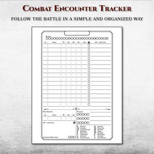 Dnd Encounter Bundle PDF Fillable Initiative Tracker Combat Monster ...