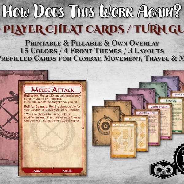 Dnd Player Cards - Etsy