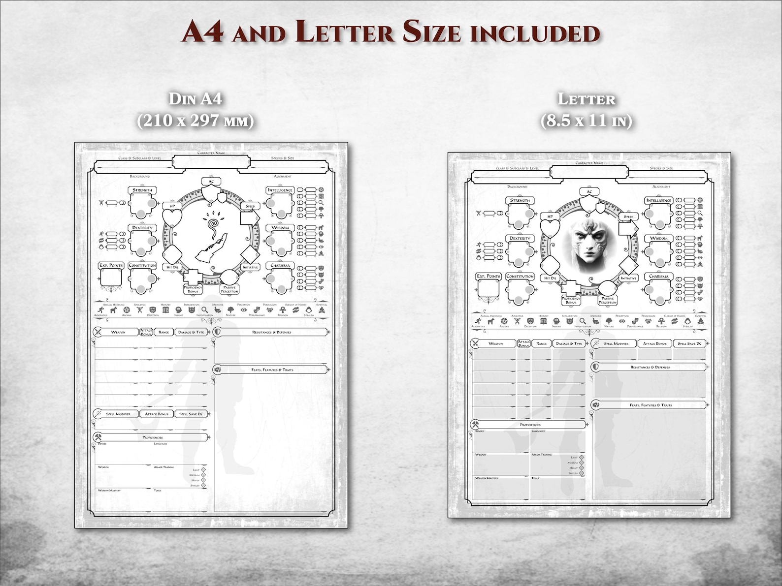 Hoja de personaje de DnD 2024 (PDF, rellenable), plantilla de trasfondo ...