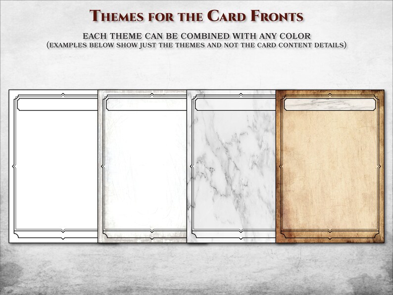 Dnd Exploration Inspiration Cards PDF Fillable 40 Effects Customizable ...