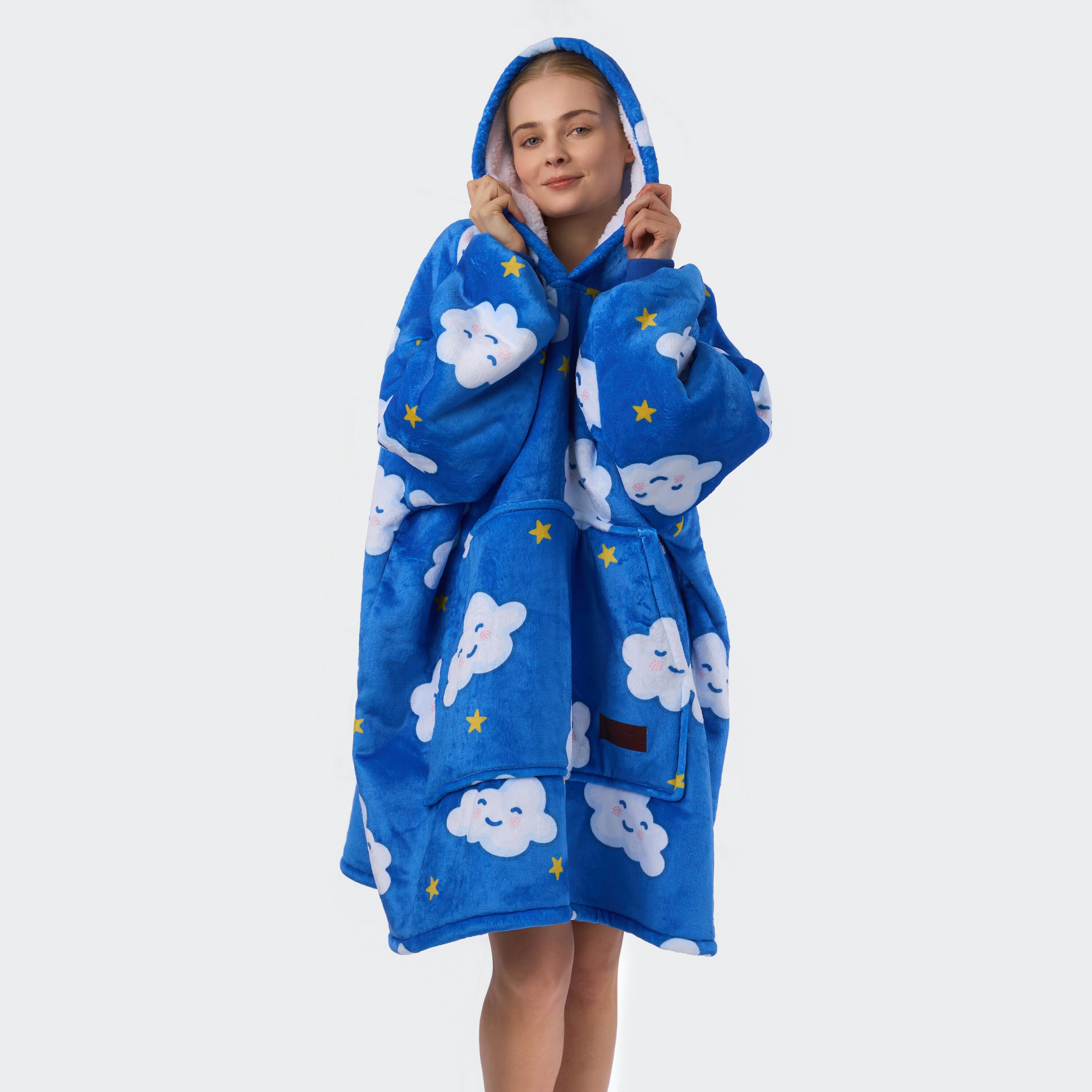 Giant Sweater, Fluffy Cloud Hoodie, Blue Oversized Sweater, Hoodie ...