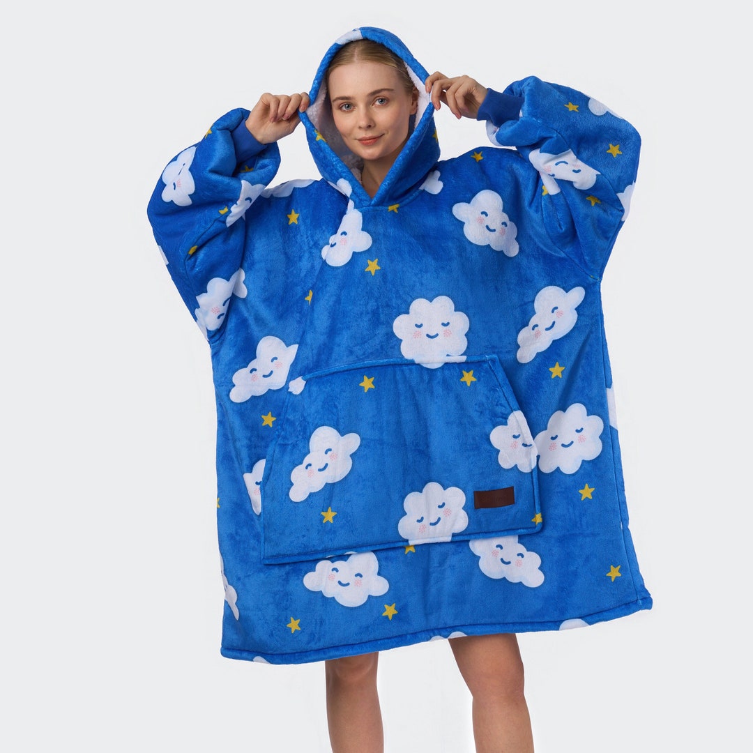 Giant Sweater, Fluffy Cloud Hoodie, Blue Oversized Sweater, Hoodie ...