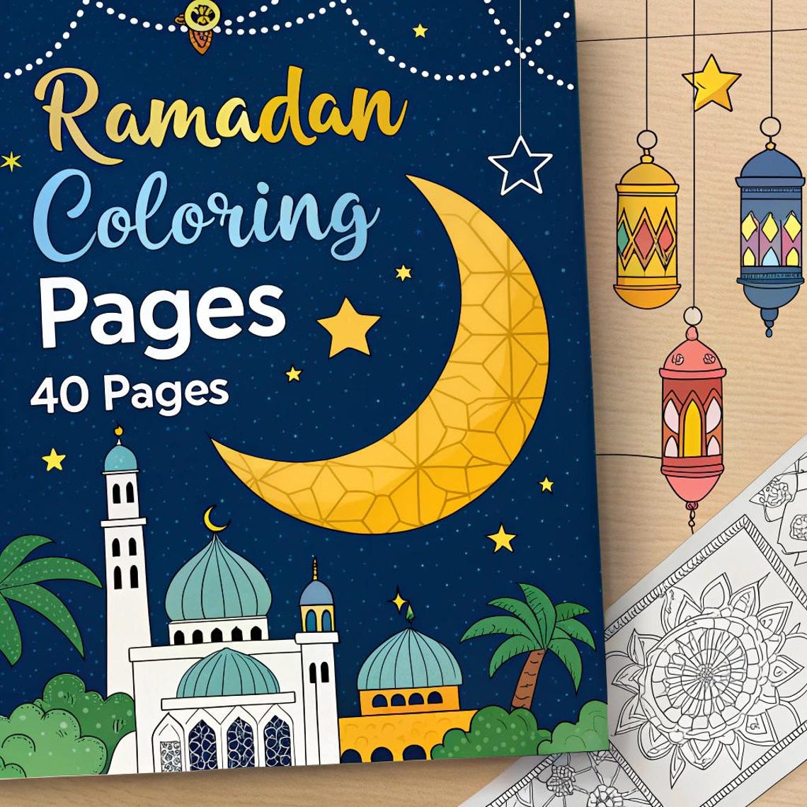 40 Ramadan Theme Printable Colouring Sheets, Instant Download, 40 X ...