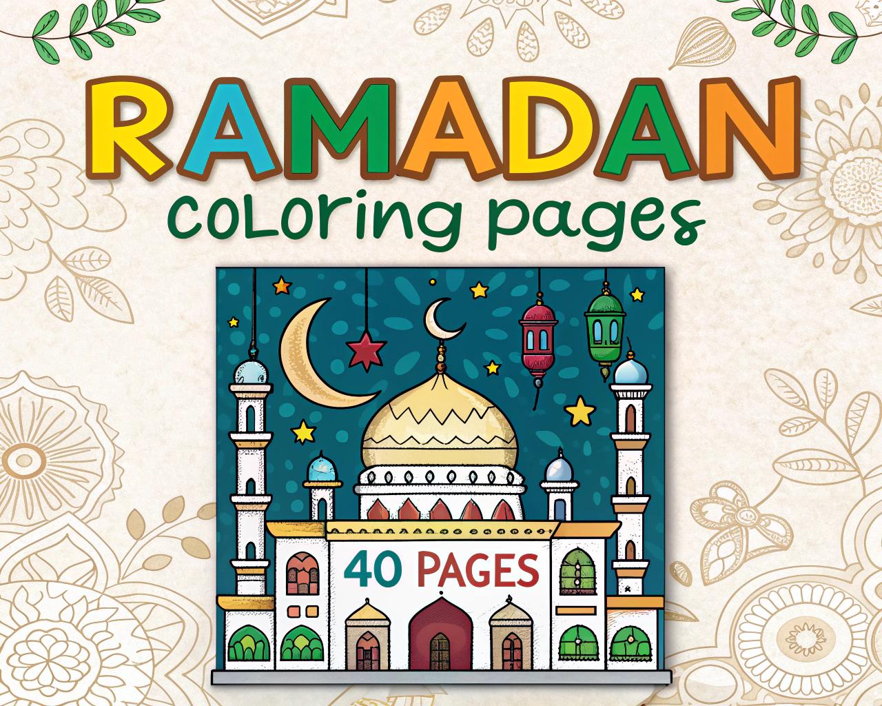 40 Ramadan Theme Printable Colouring Sheets, Instant Download, 40 X ...