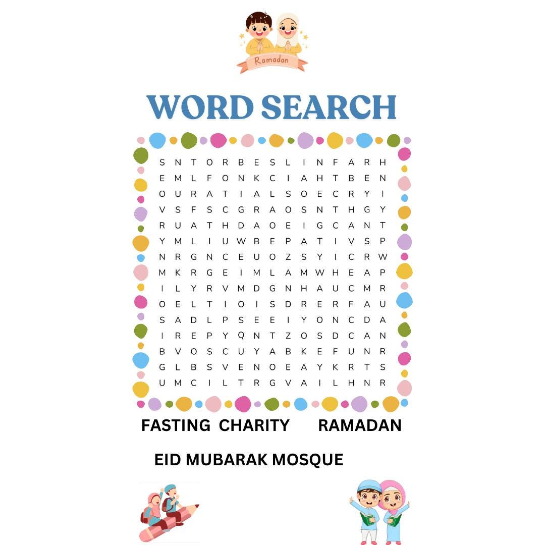 Ramadan Activity Book for Kids - Printable Islamic Worksheets, Coloring ...