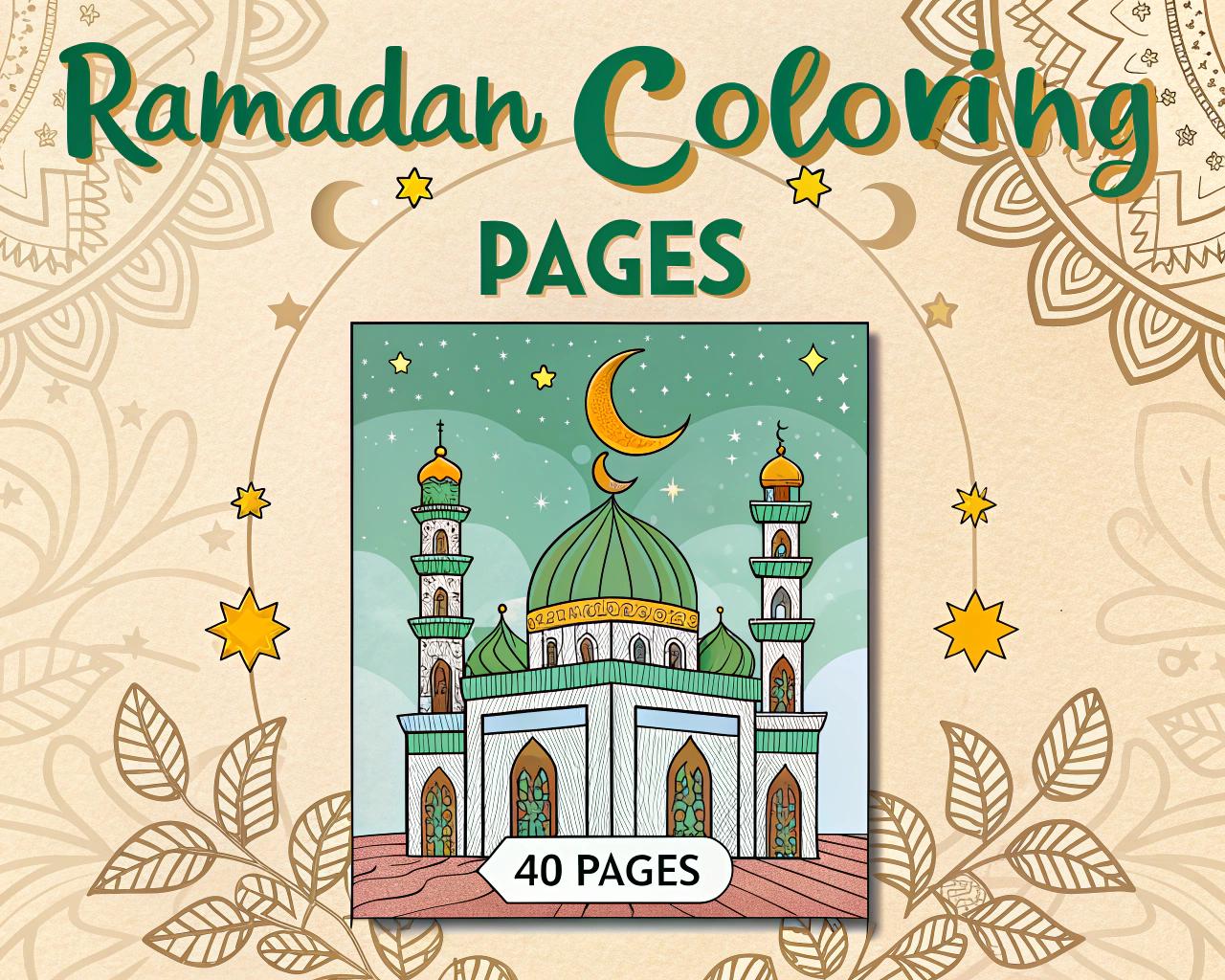 40 Ramadan Theme Printable Colouring Sheets, Instant Download, 40 X ...