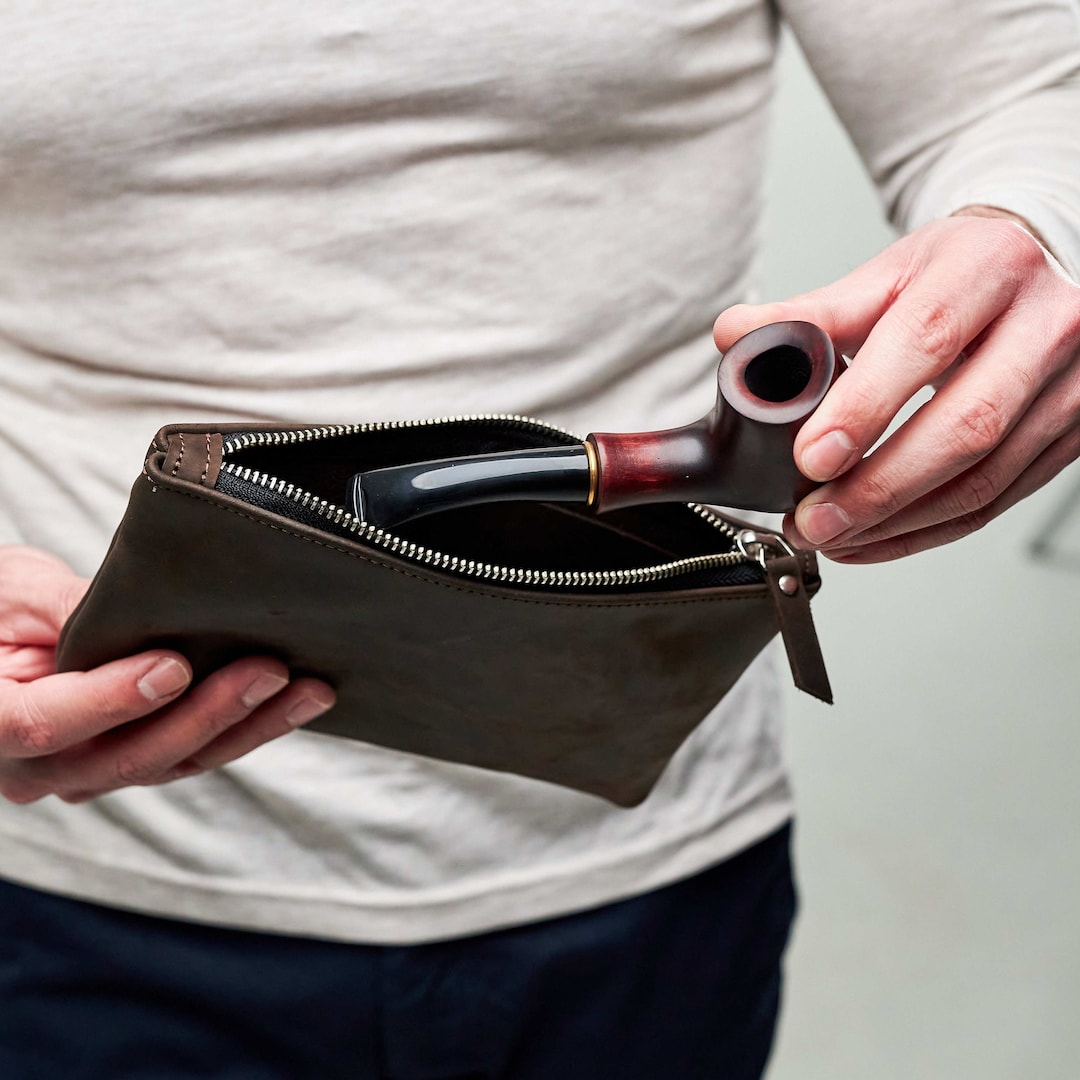 Personalized Pipe Case, Leather Pipe Case, Pipe Tobacco Bag, Leather ...