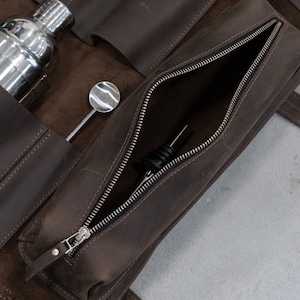 Leather Bartender Roll Bag, Bartender Tools Roll, Travel Bartender Bag ...