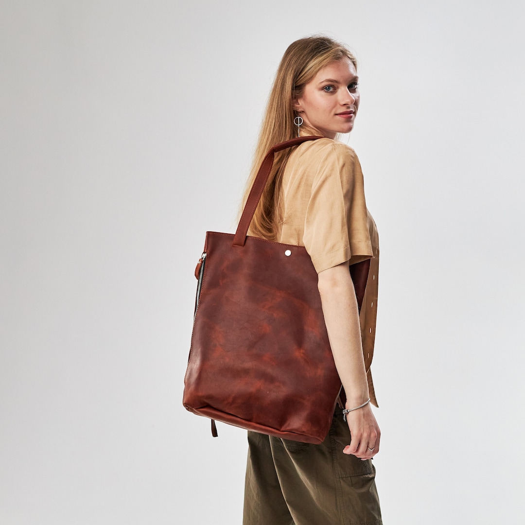Leather Convertible Bag to Backpack, Everyday Tote Bag, Convertible ...