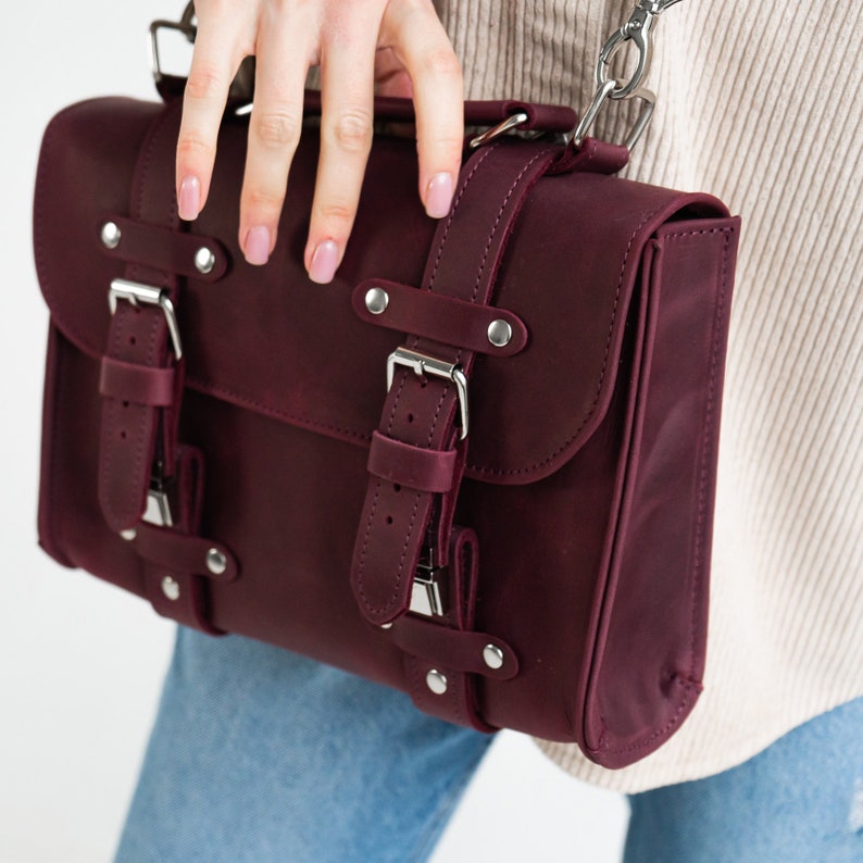 Leather Satchel Handbag, Leather Crossbody Satchel for Women, Womens ...