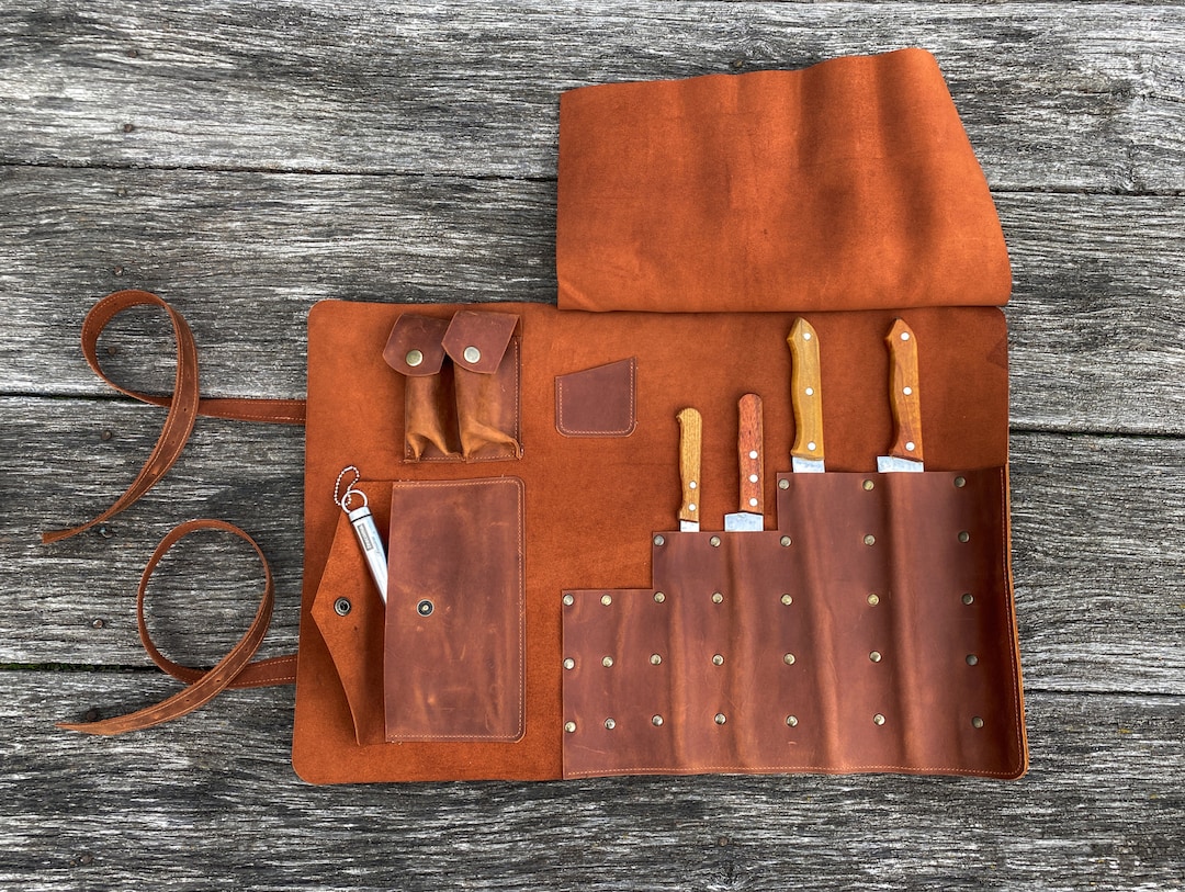 Personalized Knife Roll, Leather Knife Roll, Chefs Knife Roll, Knife ...