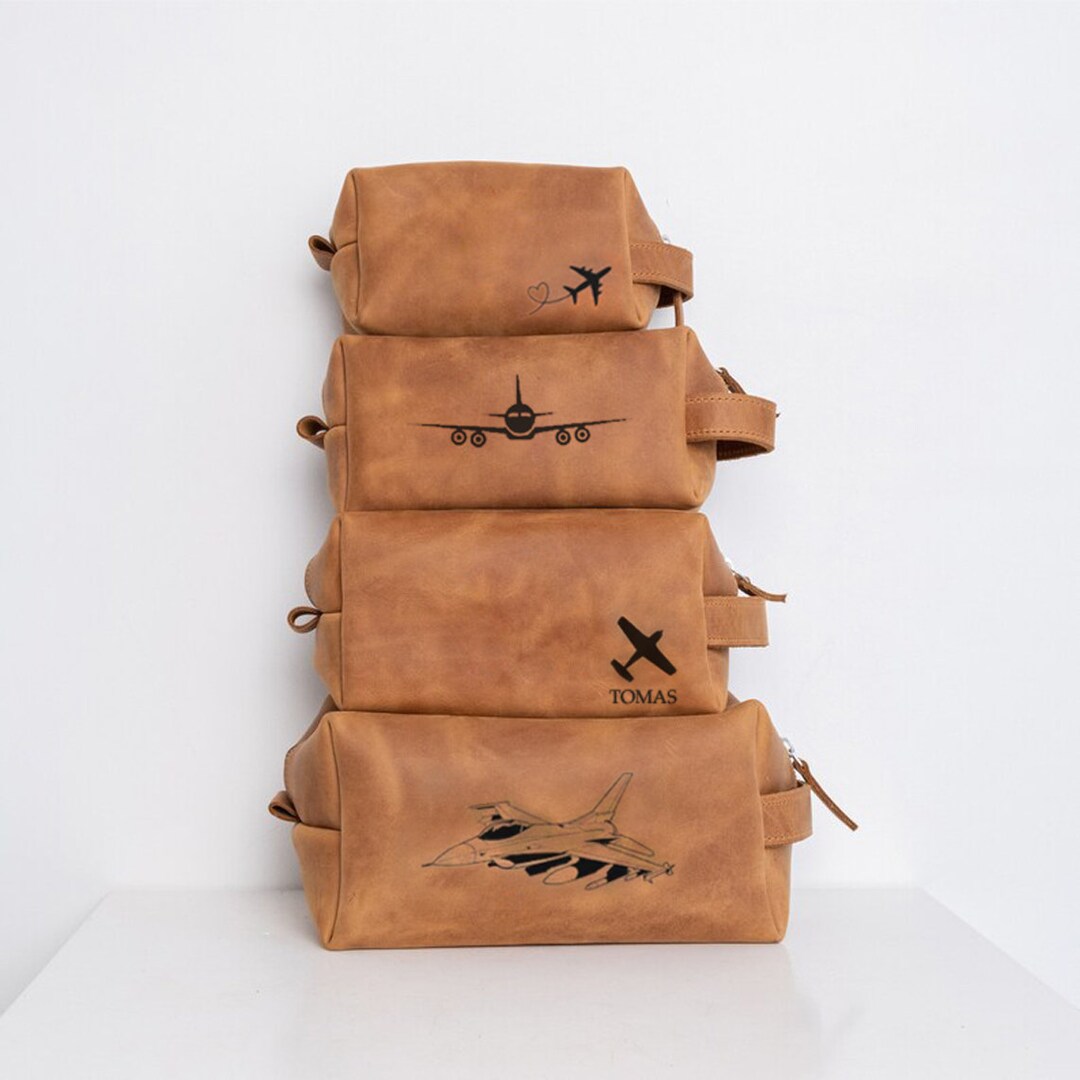 Leather Dopp Kit for Men, Pilot Gifts for Men Customized, Pilot Gifts ...