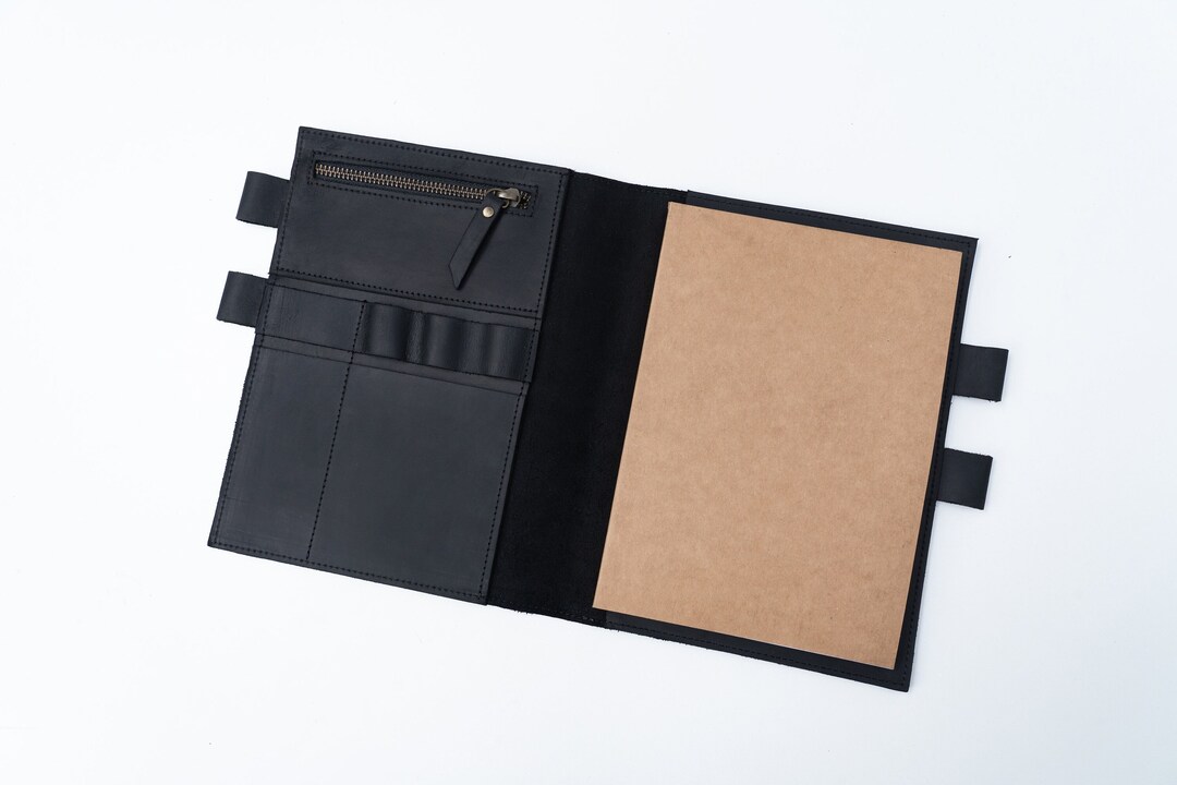 Leather Notebook Cover With Pen Holder, Personalized Notebook Cover A4 ...
