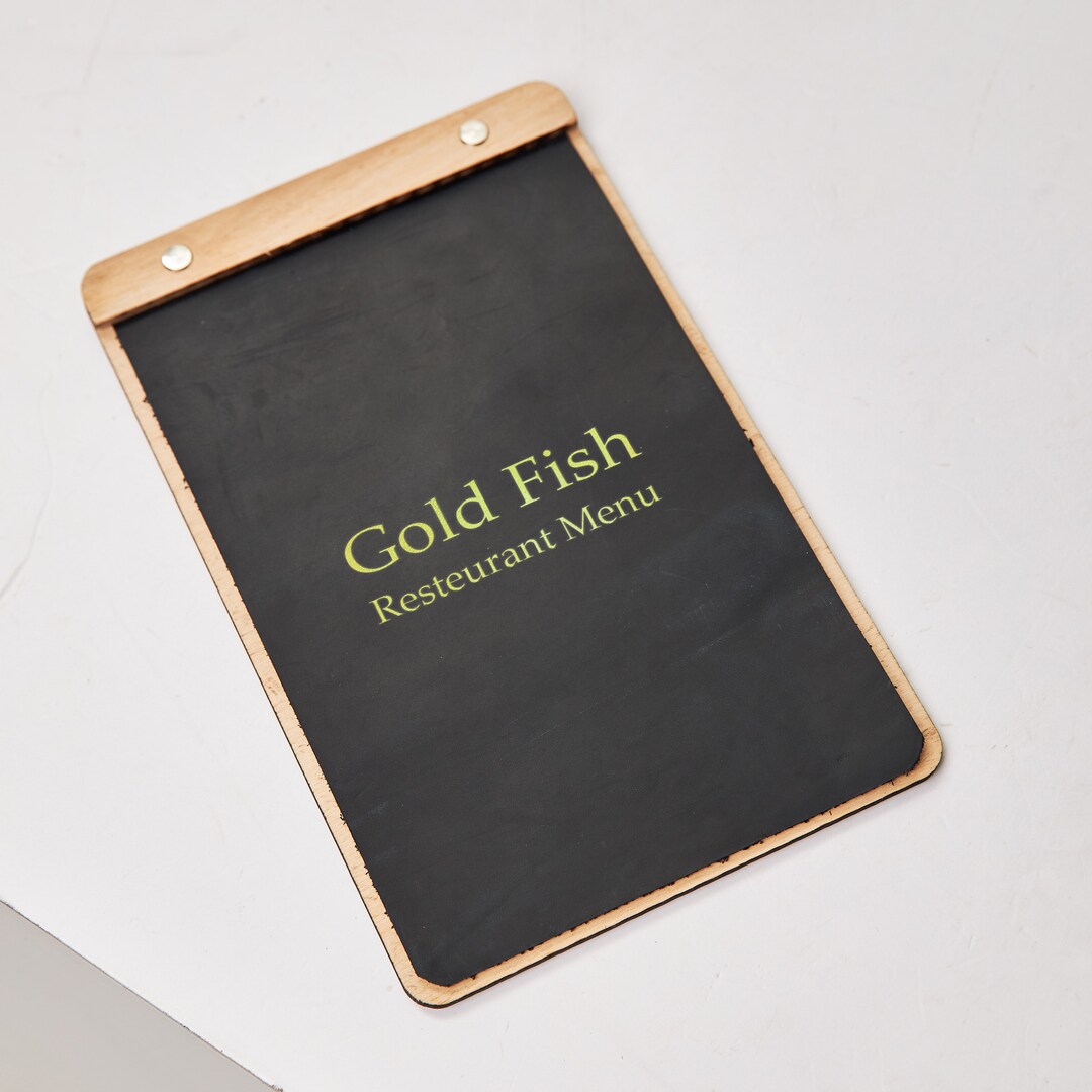 Restaurant Menu Holder Wooden Menu Holder With Leather Cover - Etsy