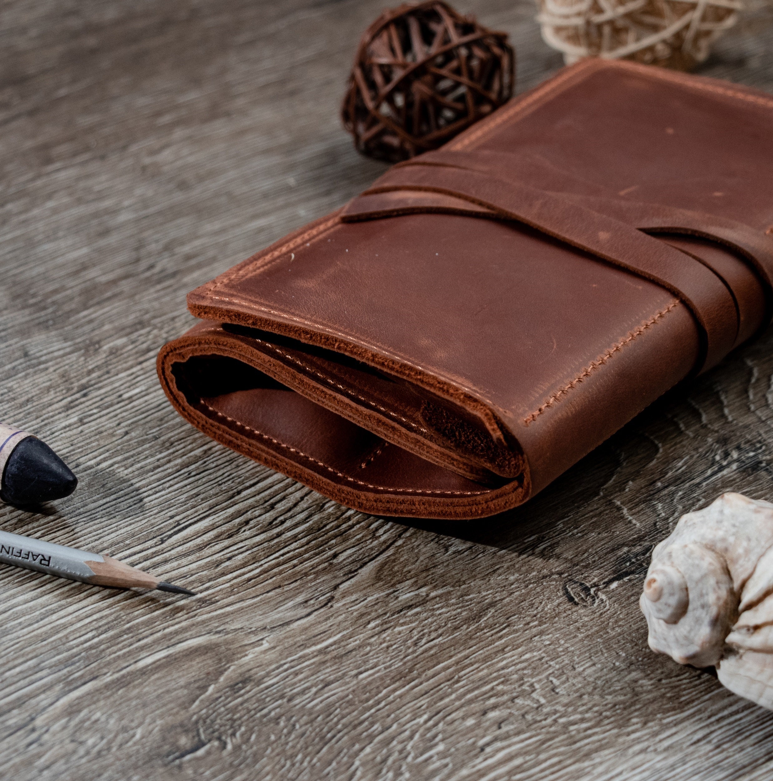 Leather Artist Roll Artist Pencil Case Roll Leather Pencil - Etsy