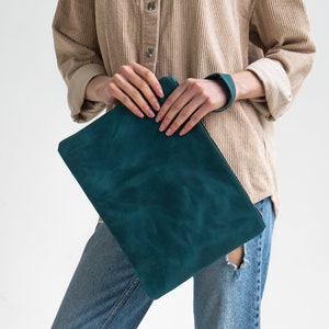 Leather Folder With Zipper, Leather Document Holder A3, Leather ...