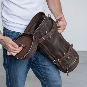 Leather Bartender Roll Bag, Bartender Tools Roll, Travel Bartender Bag ...