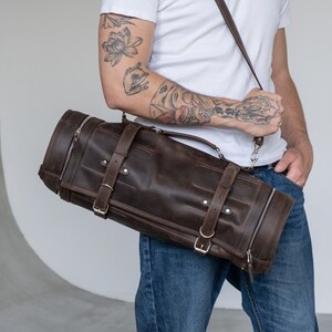 Leather Bartender Roll Bag, Bartender Tools Roll, Travel Bartender Bag ...