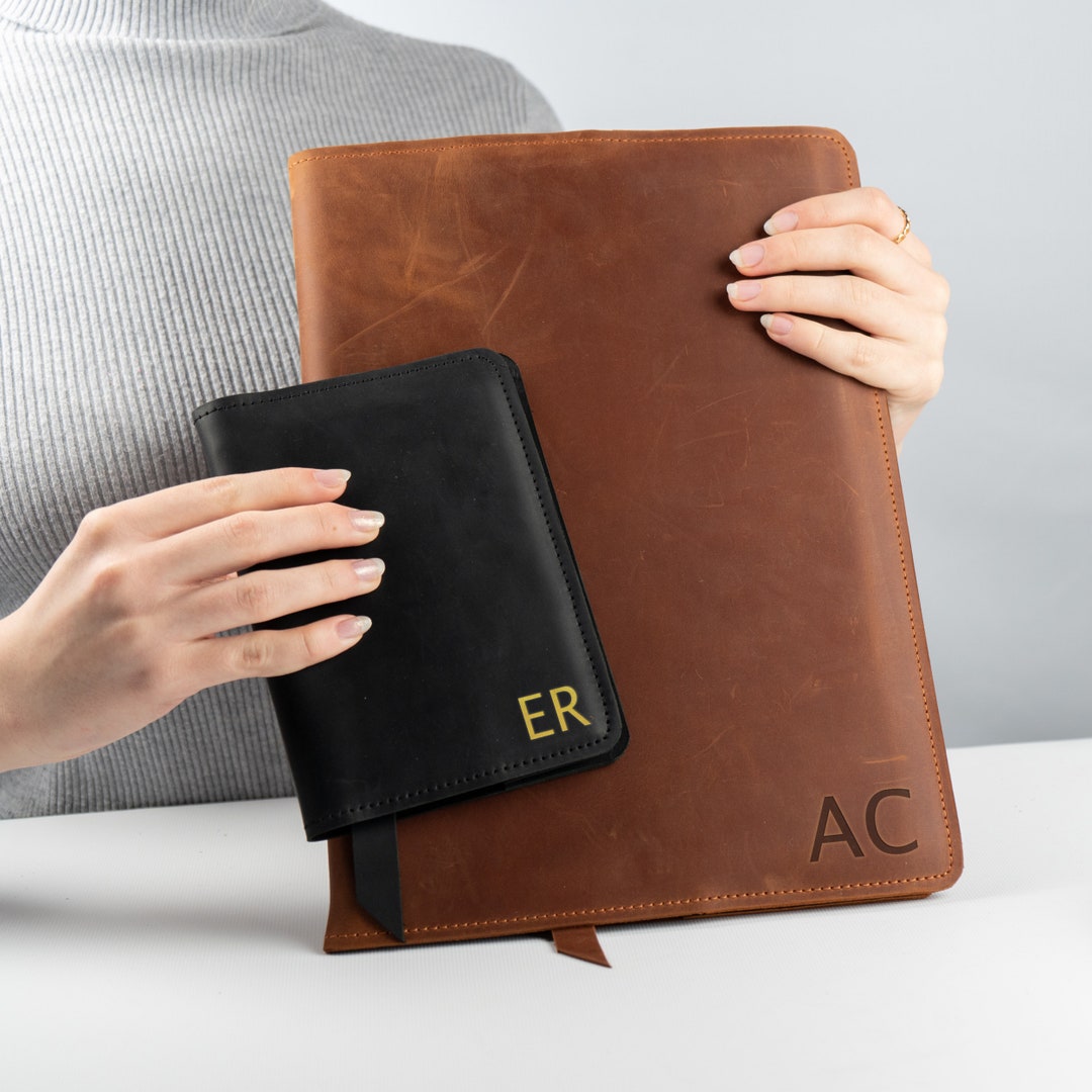 Leather Journal Cover Refillable, Leather Journal Cover Personalized ...