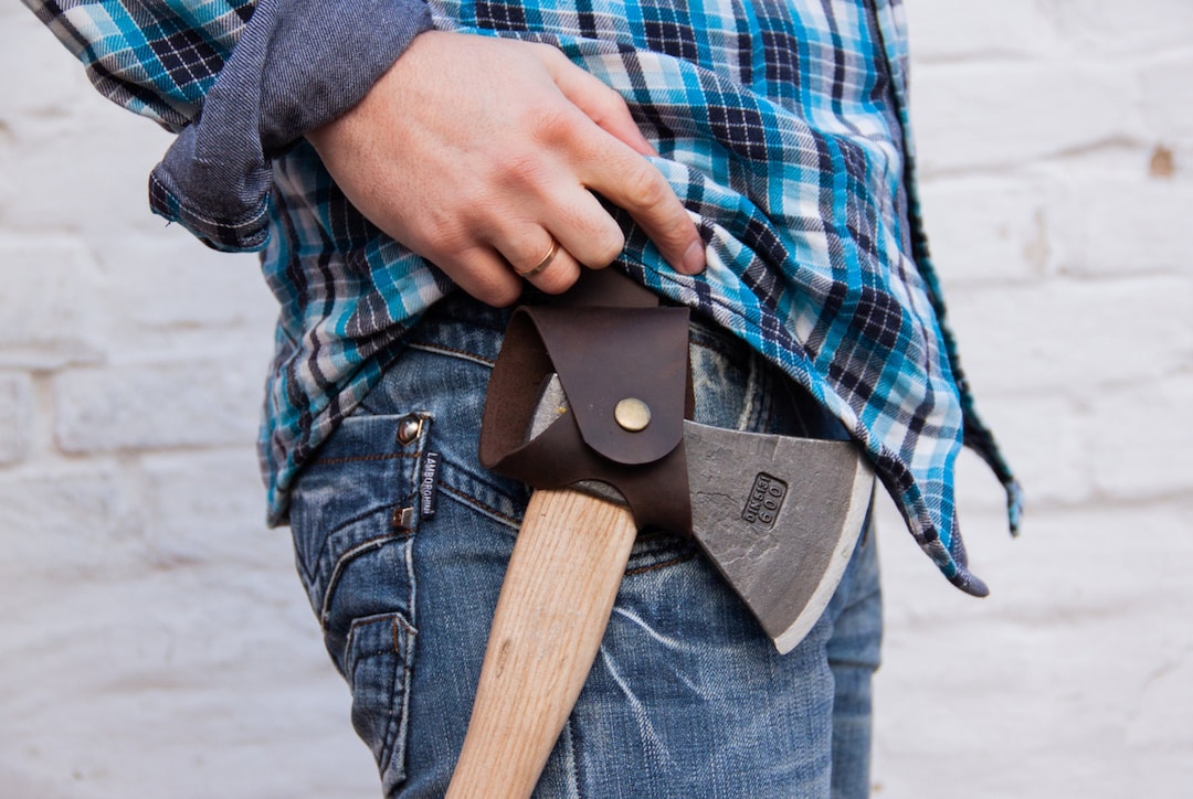 Leather Axe Sheath, Custom Axe Sheath, Forester Gifts, Leather Axe Belt ...