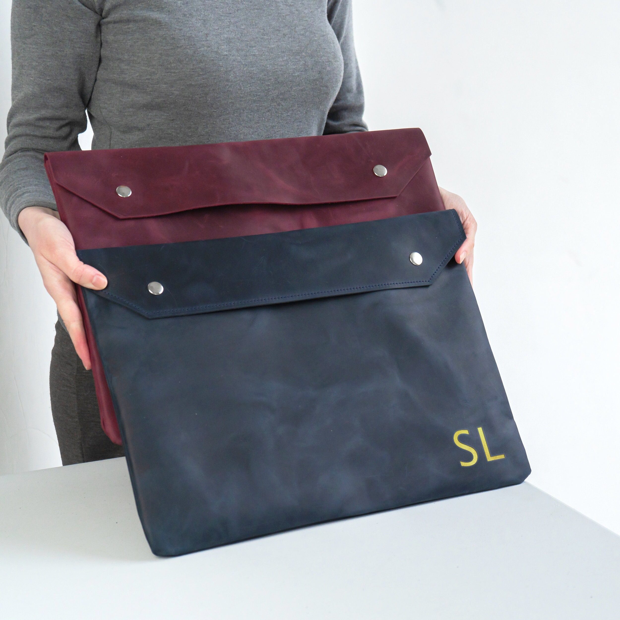 Leather Folder Paper Organizer Custom Leather Folder Leather - Etsy