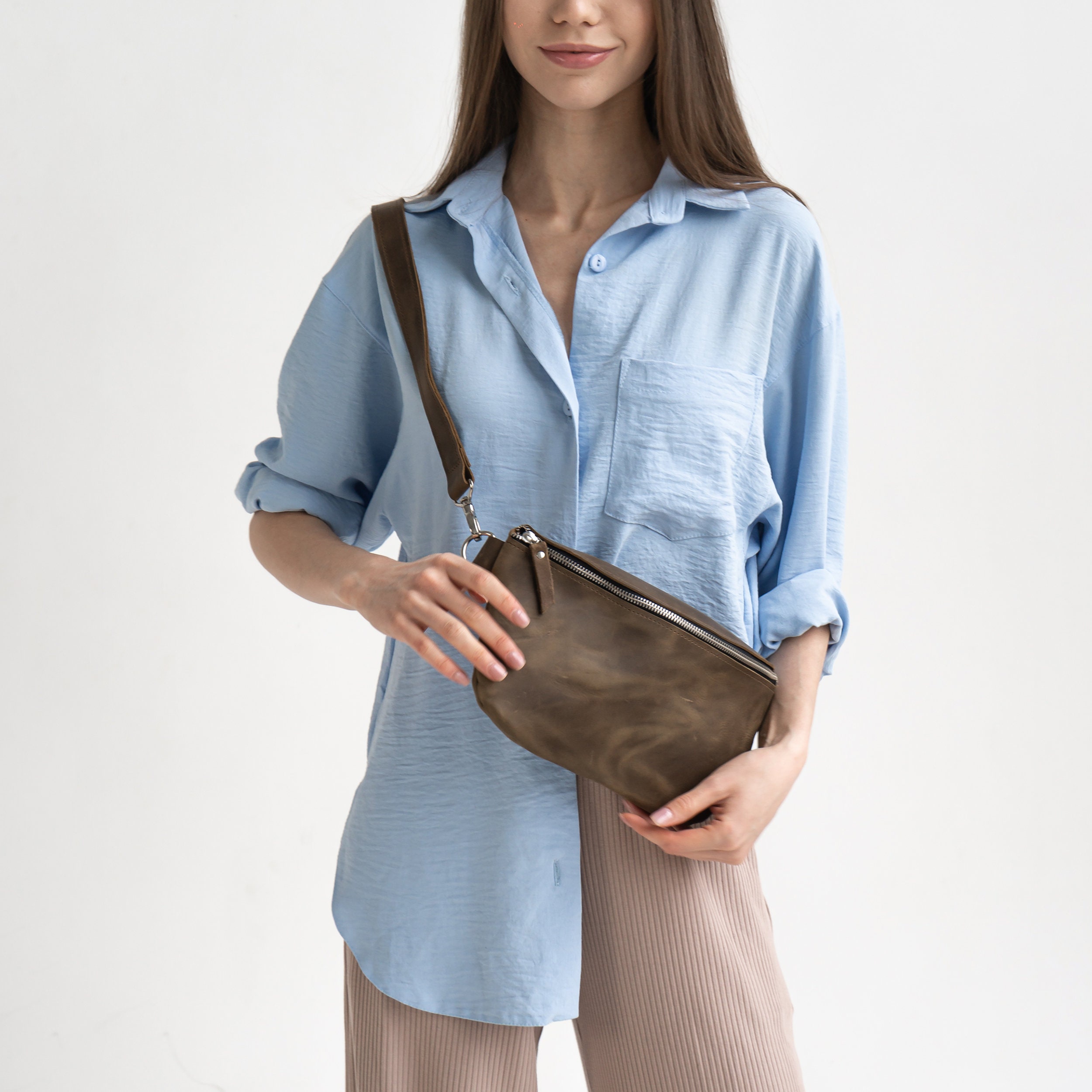 Leather Fanny Pack for Woman, Large Fanny Pack Women, Monogrammed Fanny ...