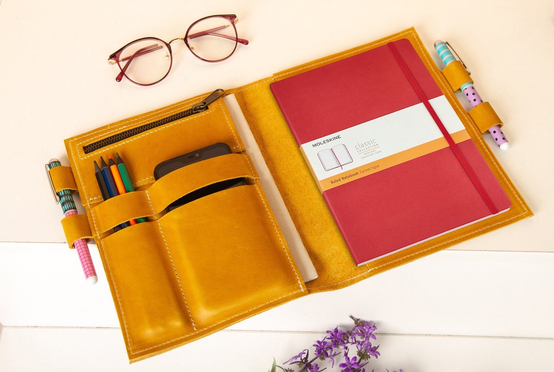 Leather Sketchbook Cover A4, Leather Sketchbook Cover With Pockets ...
