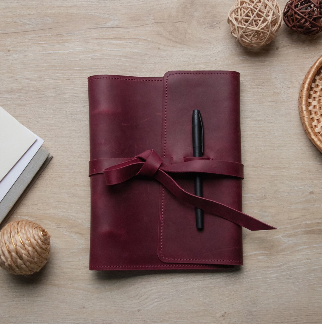 Leather Binder With Pen Holder,leather Binder 3-ring,leather Three Ring ...